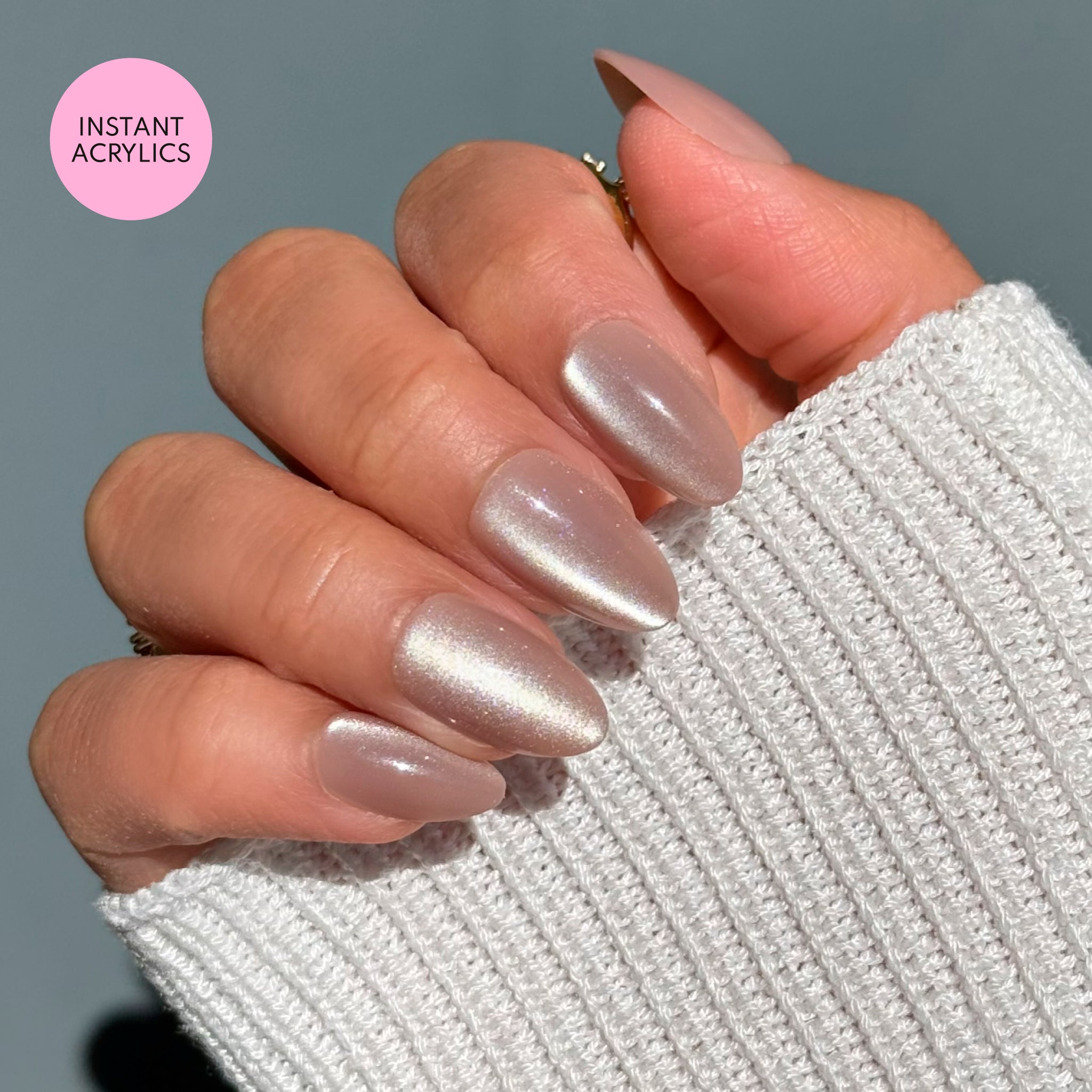 Instant Acrylic Truffle Press On Nails Short Almond | LUXXI